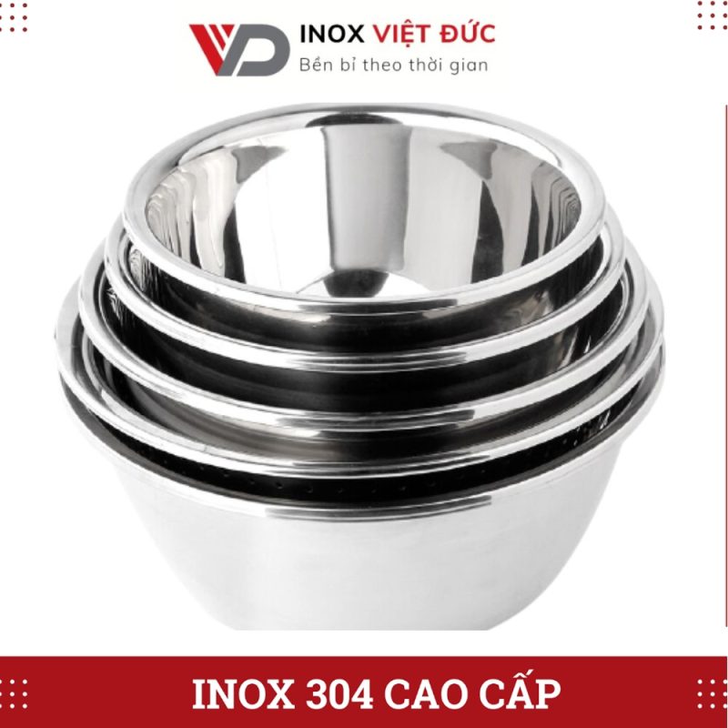 Bảng Báo giá Thau inox 304 - Bộ Thau Rổ inox 304 Mới Nhất